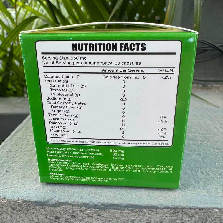 Mamalac Malunggay with ( Red Camote & Banana 550mg capsule Food ...