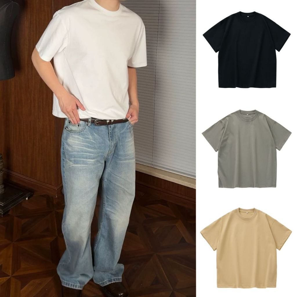 Lucky Plain Boxy Cropped Shirt Series Cropped Wide Uniex Shirt For Men ...