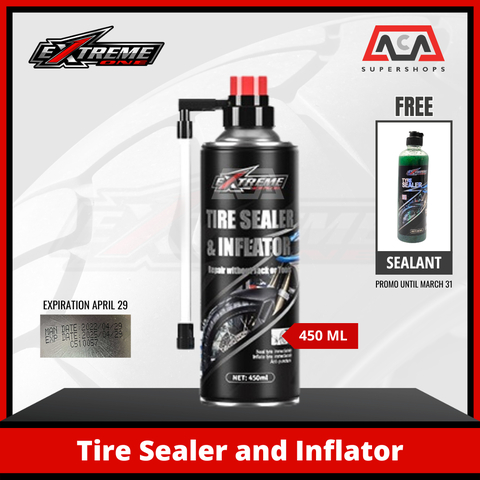 EXTREME ONE TIRE SEALER AND INFLATOR 450ML WITH FREE SEALANT | Shopee ...