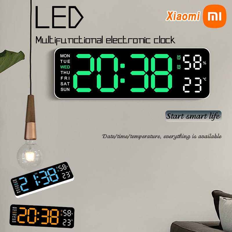 Xiaomi Digital Clocks LED Alarm Clock Large Display Wall-mounted ...