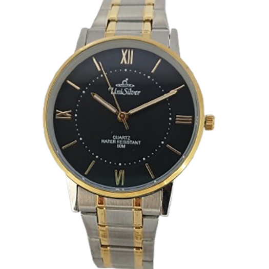 UniSilver TIME Men's Two Tone /Silver Gold / Silver Analog Stainless ...