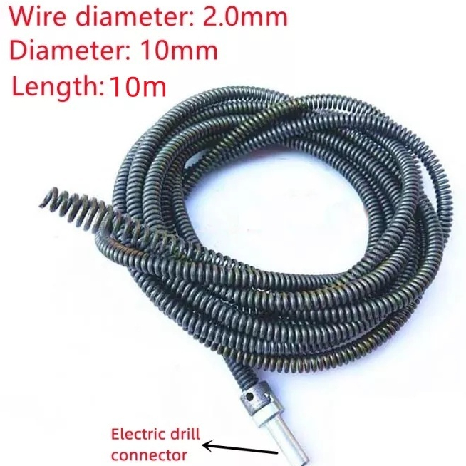 (COD) 10m Drain Snake Panundot Snake Wire Dredging Tool Drain Cleaner ...
