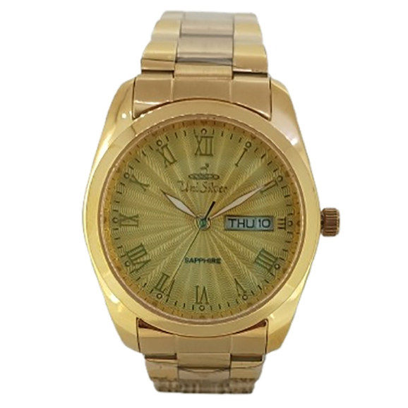 UniSilver TIME Men's All Gold Sapphire Glass Analog Stainless steel ...