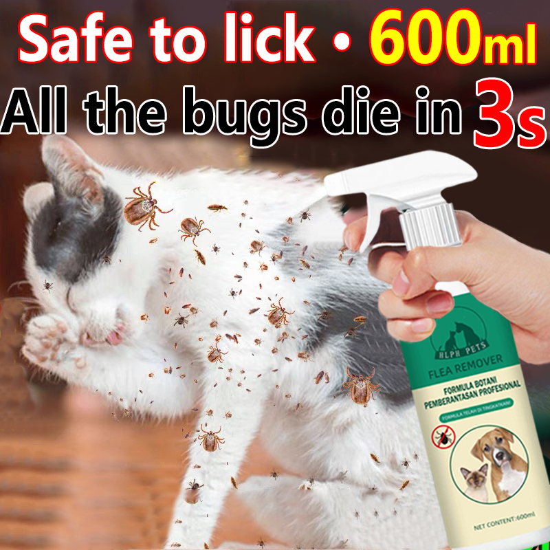 Tick and Flea Killer Spary 600ml for ticks and fleas remover pet spray ...