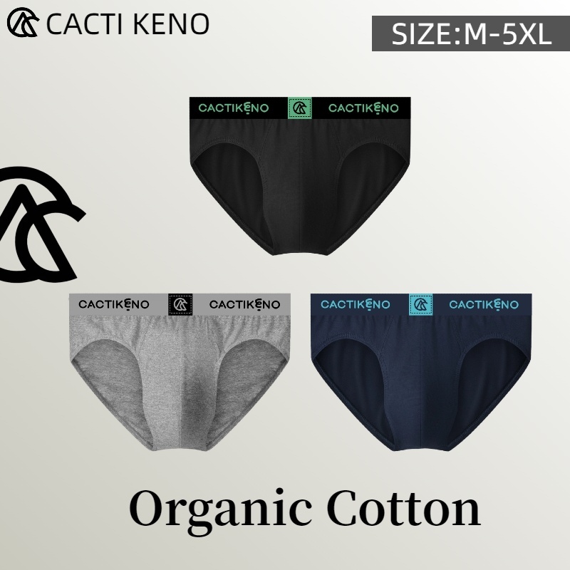 Cacti Keno 3Pcs Men's briefs Organic cotton Breathable absorbent ...