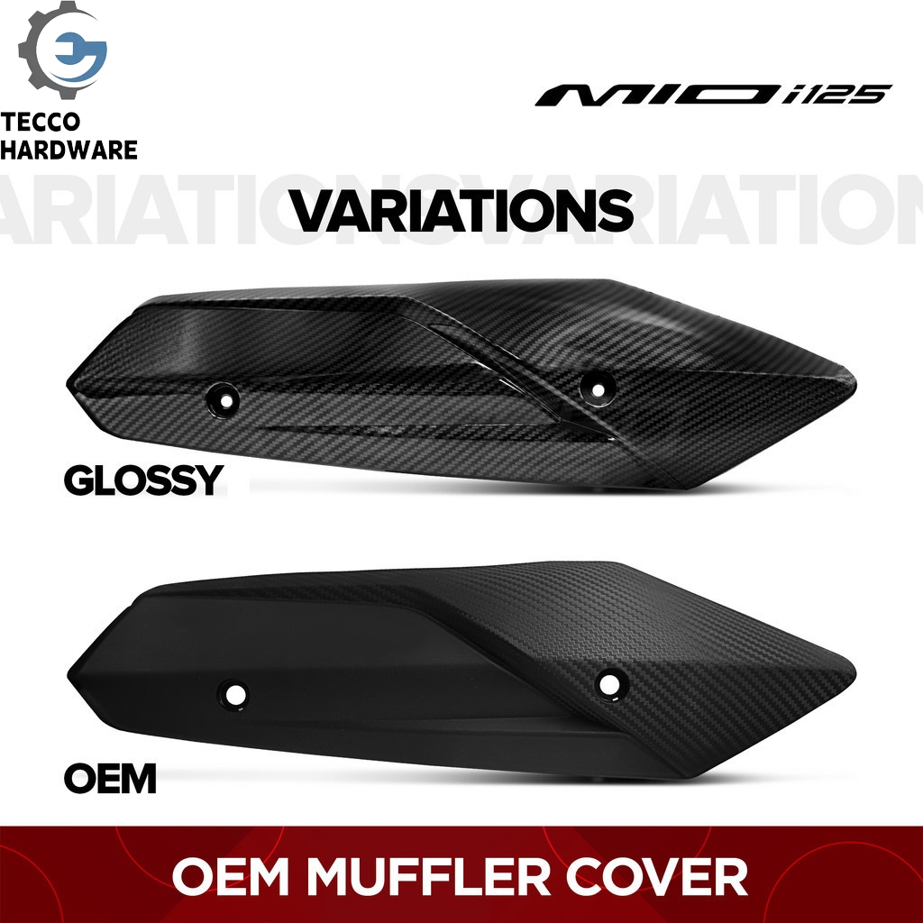 Tecco YAMAHA MIO i125 MUFFLER COVER GLOSSY CARBON / MIO i 125 HEAT ...