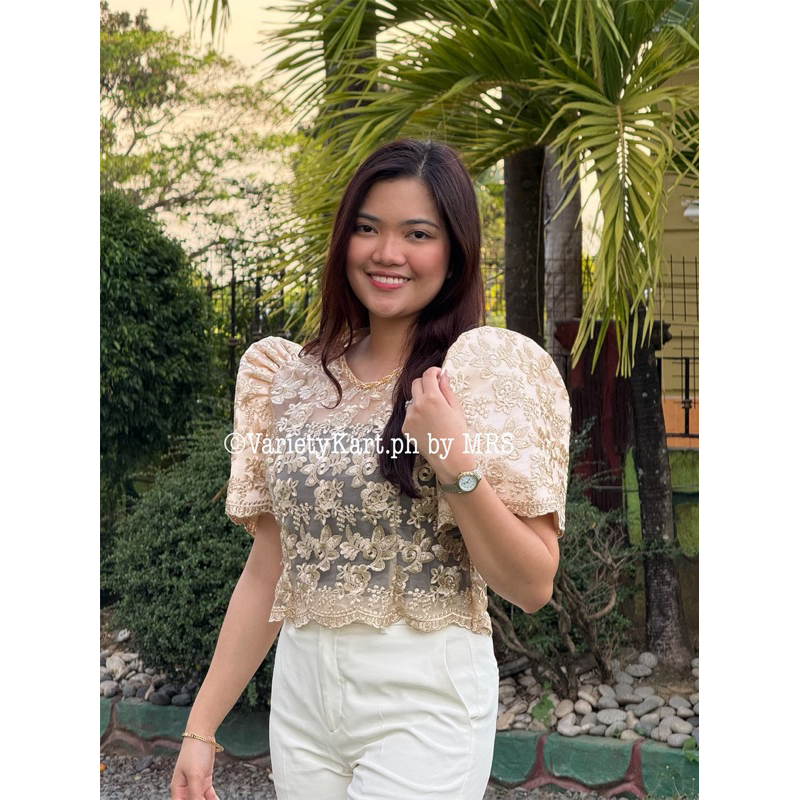 Full Lace Elegance Filipiniana Blouse for Women | Shopee Philippines