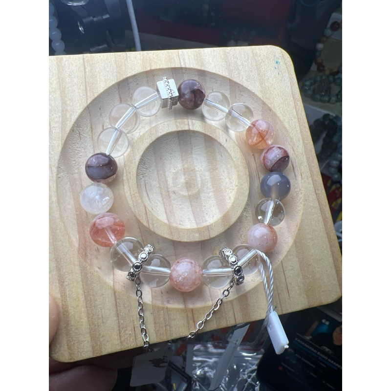 Clear Quartz , Fire Quartz and Phantoms Quartz with silver hardware ...