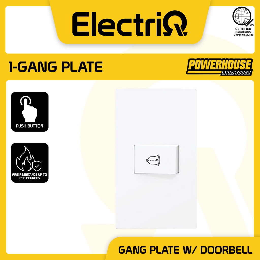 Electriq l Powerhouse Electric 1-Gang Plate with Door Bell / Push ...