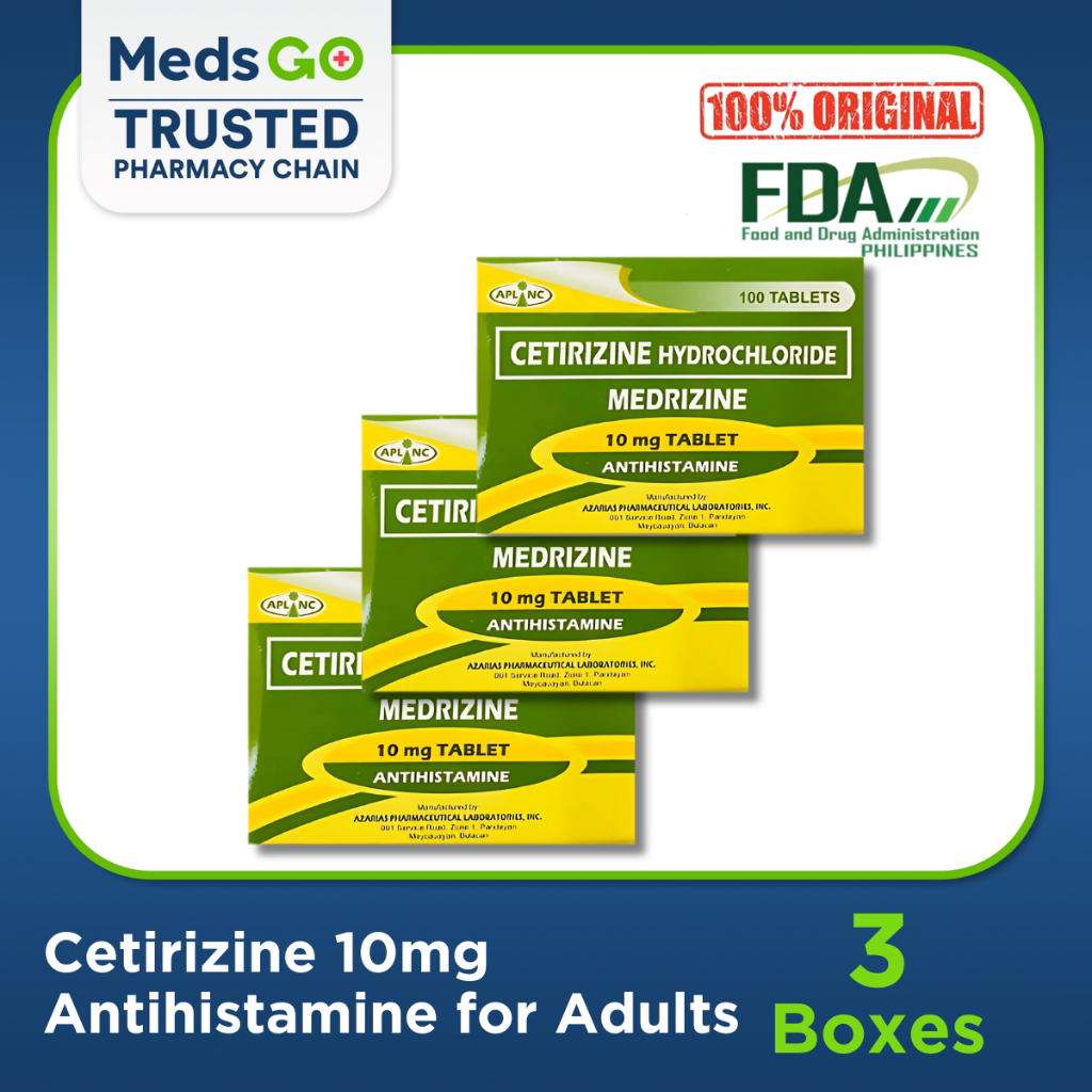 Cetirizine 10mg Antihistamine for allergy Adult - 3 Boxes (Ceticit ...