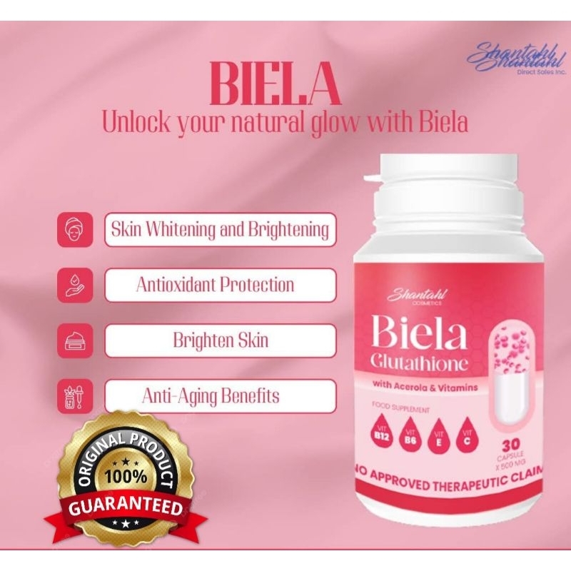 Aunthentic Biela Glutathione (30 Capsules) new packaging | Shopee ...