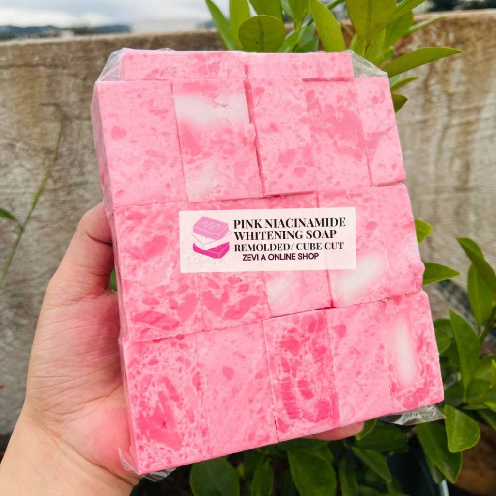 NIACINAMIDE PINK SOAP 500GRAMS(1/2kgs) REMOLDED/CUBE CUT 10X WHITENING ...