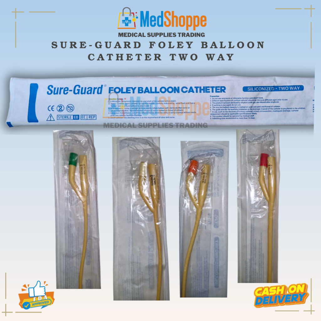 SURE-GUARD FOLEY BALLOON CATHETER TWO WAY (sold per piece) | Shopee ...
