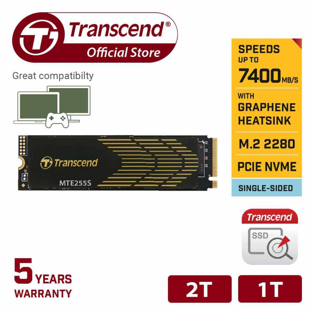 Transcend 1TB/2TB Ultra Performance PCIe M.2 SSDs /MTE255S Gen 4 x4 ...