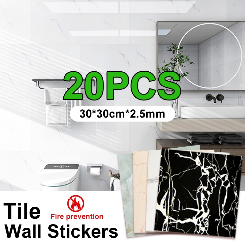 20PCS 30*30cm Marble Wallpaper Adhesive Waterproof Marble Wall Sticker ...