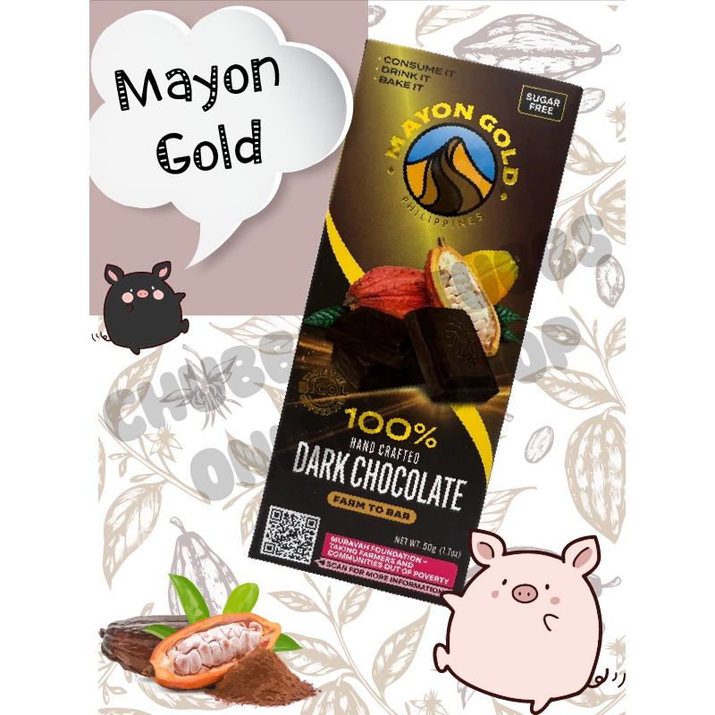 Mayon Gold 100% Premium Hand Crafted Dark Chocolate Bar | Shopee Philippines