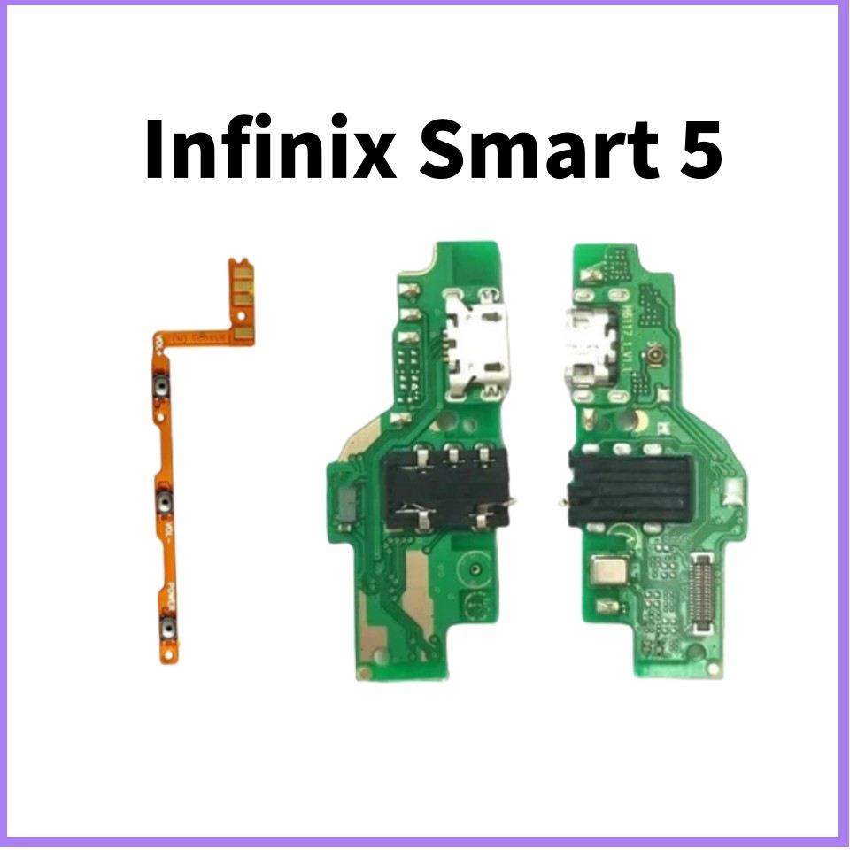 Infinix Smart 5 Power Volume Flex Button Switch USB Charging Port Board For Repair Replacement ...