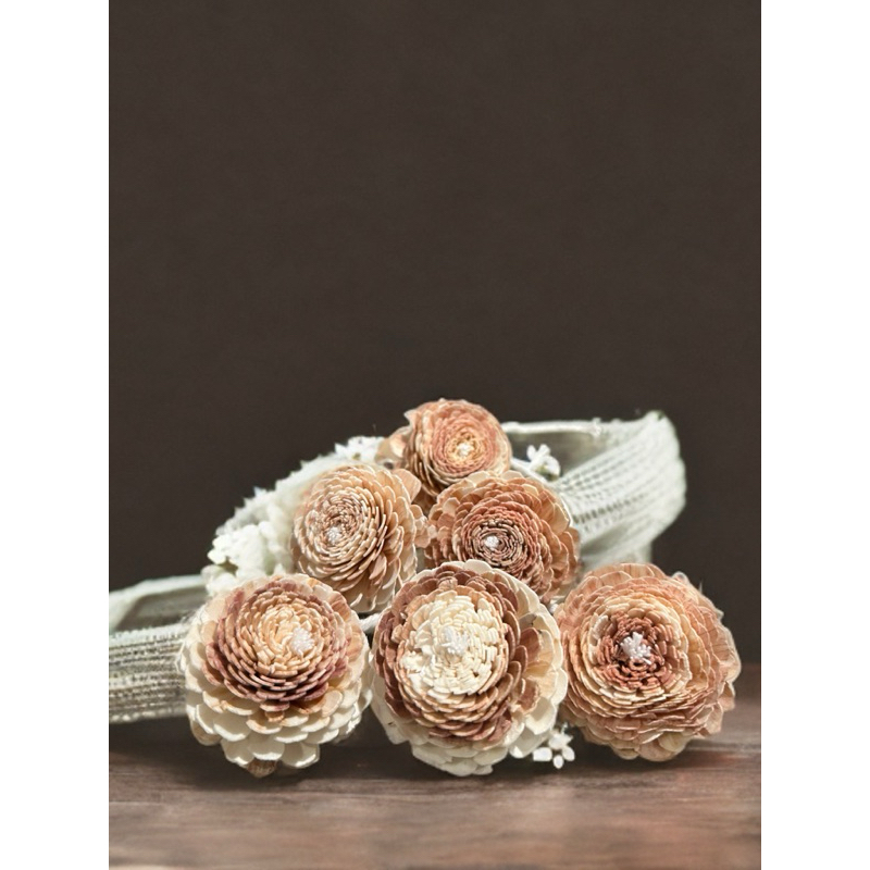 Jasmine Sola flower 5cm/ natural reed sticks 8’’/ willow reed sticks ...