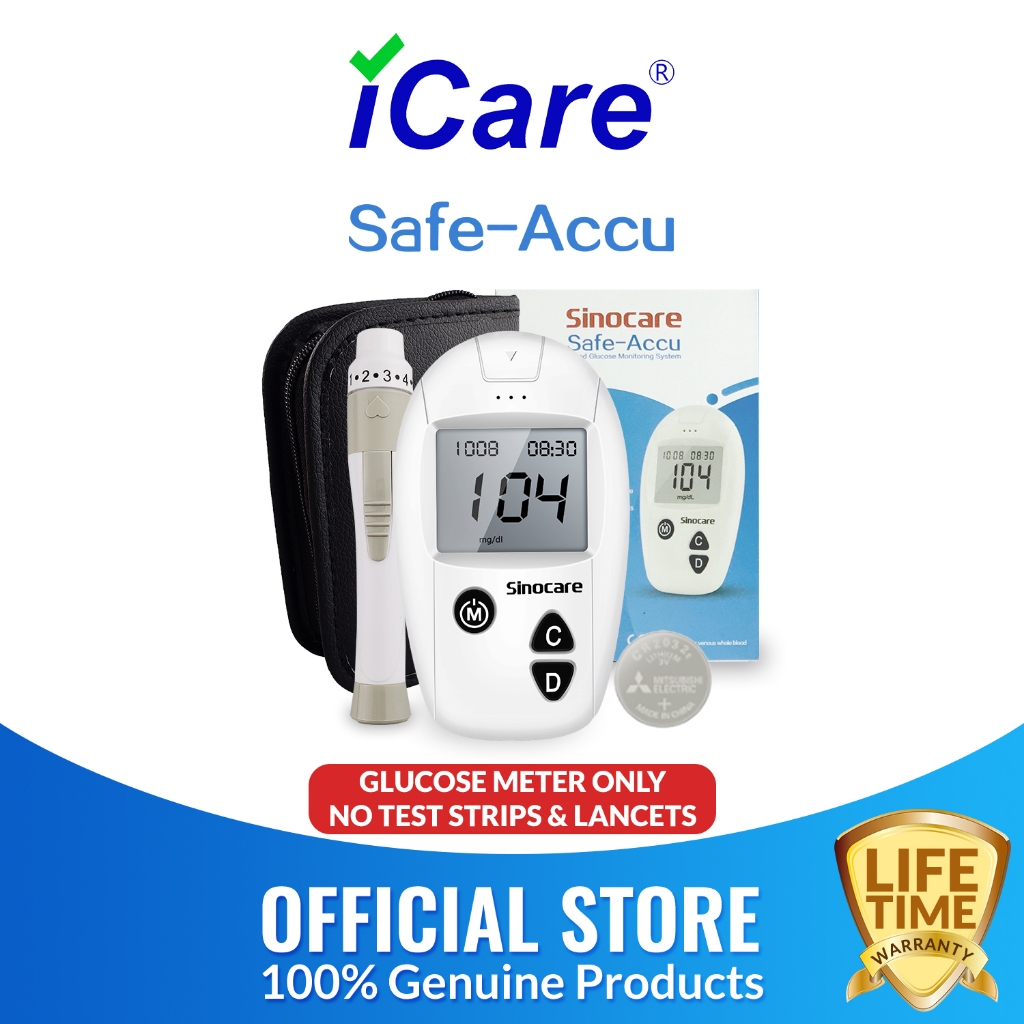 iCare SA01 Sinocare Safe Accu Blood Glucose Meter +1 Lancing Device ...