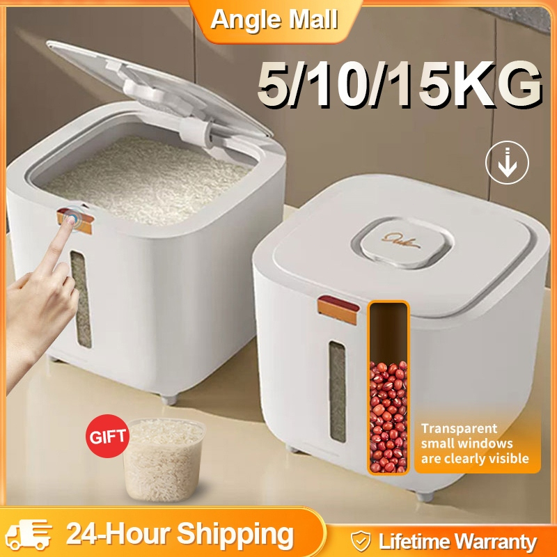 5kg/10kg Rice Dispenser and Storage with Measuring Cup Insect-proof ...