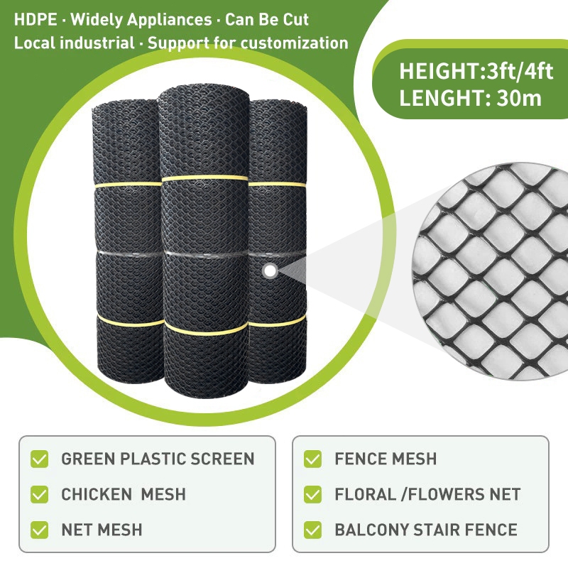 30M Plastic Poultry Net Black | Durable Chicken Coop Fence Mesh Roll ...