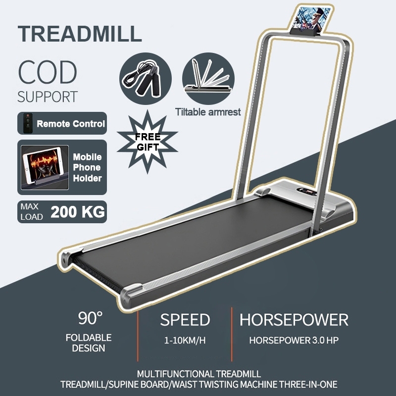 JF 3.0HP Electric Treadmill with Armrests Multi-Program Multi-Countdown ...