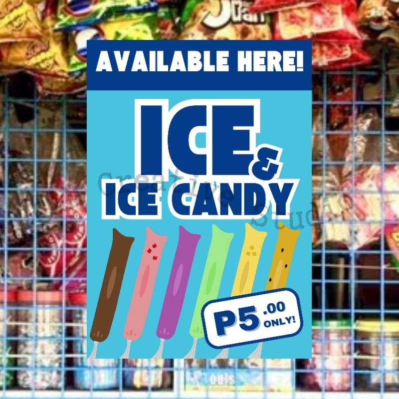 ICE / ICE CANDY / TUBE ICE For Sale Laminated Sari-Sari Store Signage ...