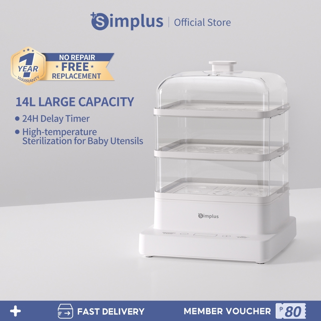 Simplus Electric Food Steamer Multifunction Smart Timer 14L/12L/21L ...
