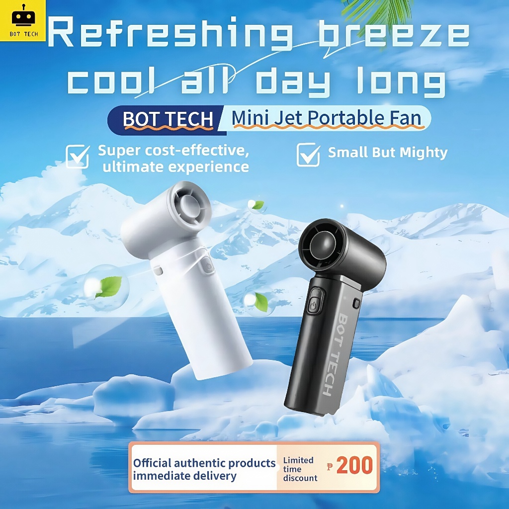BOT TECH Mini Fan Portable Fan Rechargeable USB Fan High Speed Energy ...