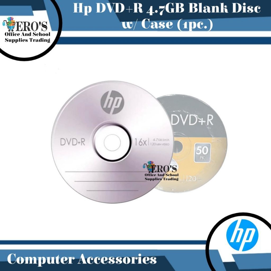 HP DVD+R 4.7 GB Blank DVD CD I SOLD PER PIECE With Case | Shopee ...