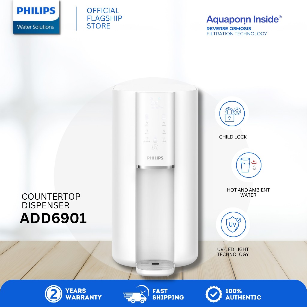 PHILIPS CounterTop Dispenser ADD6901WH - 4 IN 1 REVERSE OSMOSIS FILTER ...