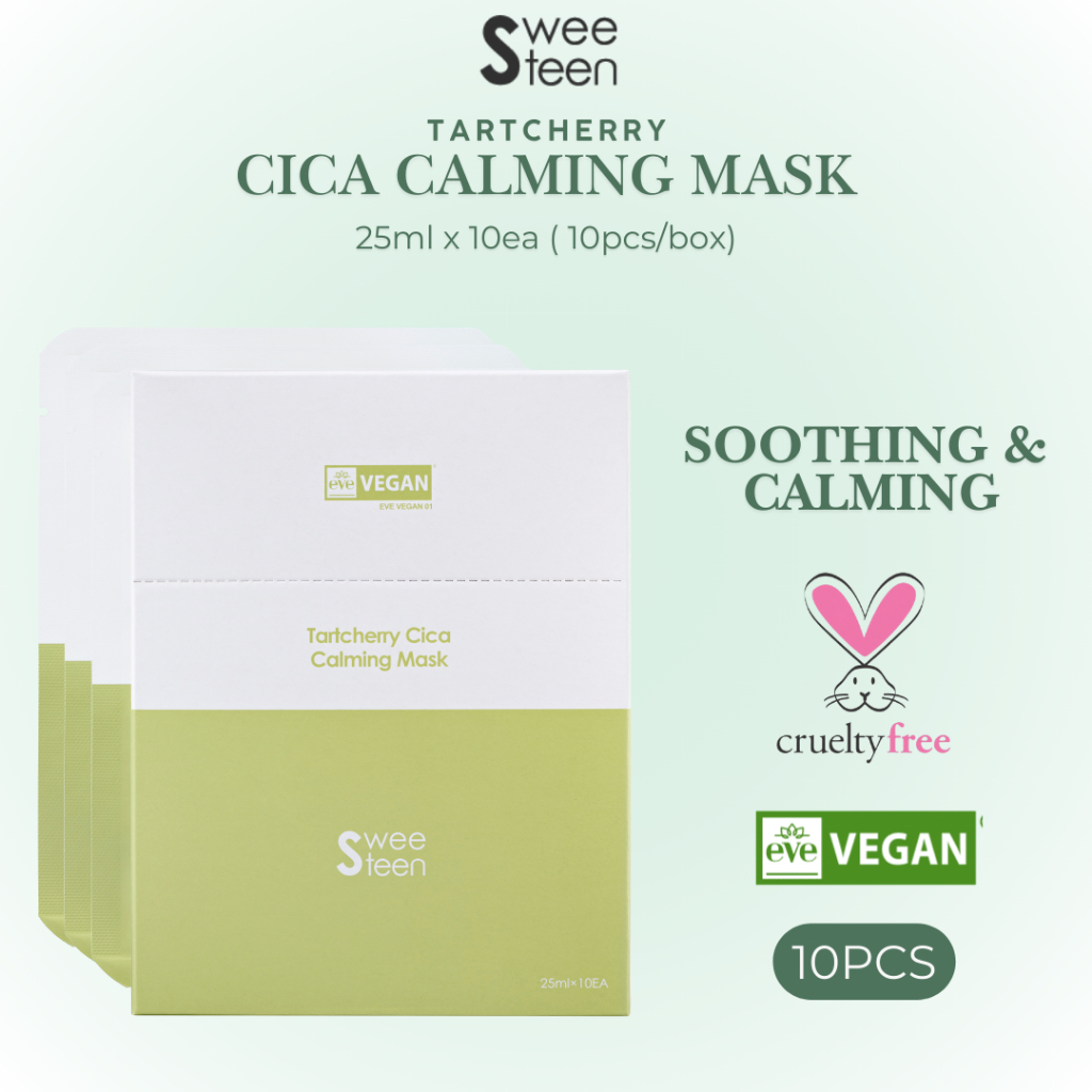 Sweeteen Tartcherry Cica Calming Mask | 25ml x 10ea/box ( Soothing ...