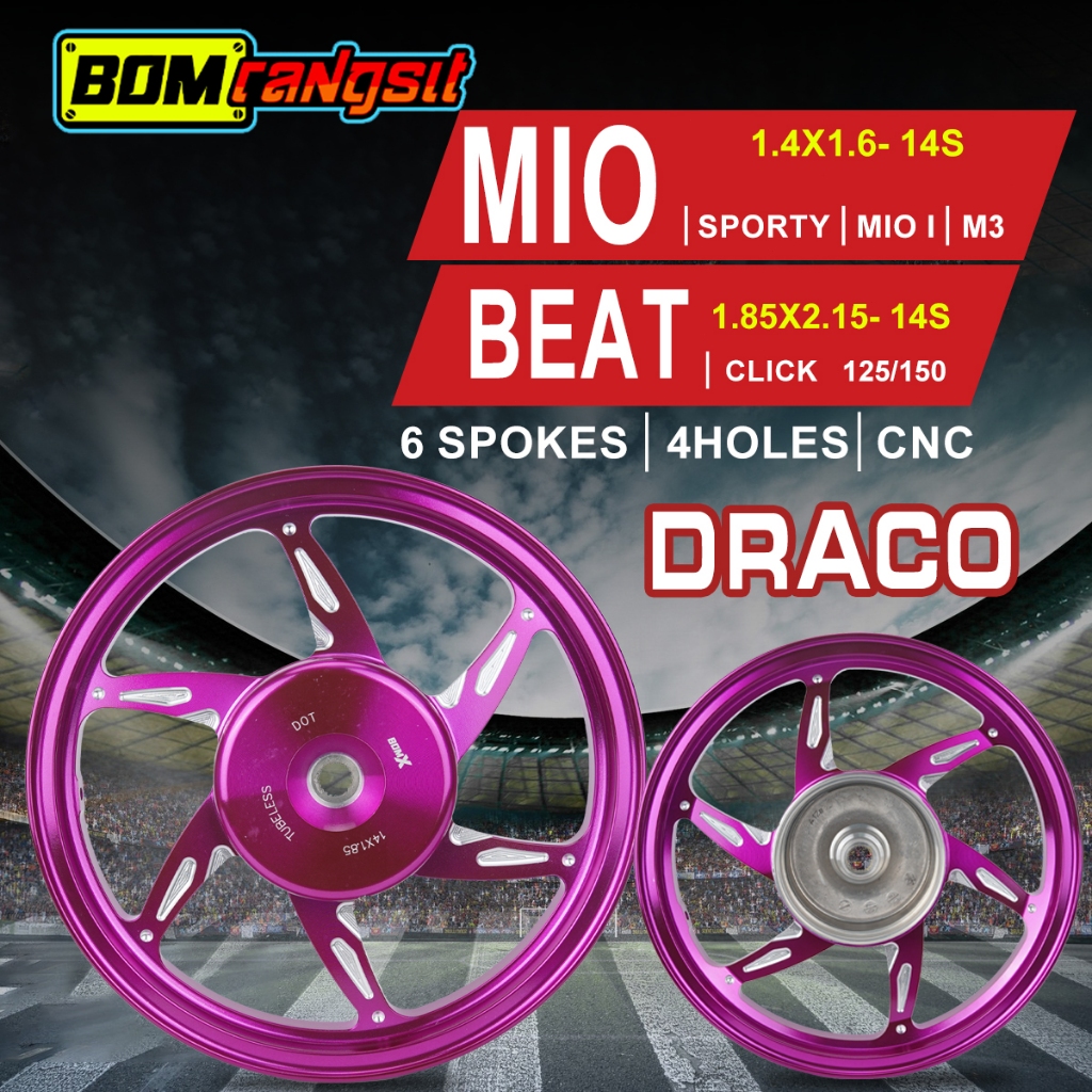 【COD】BOMX MAGS DRACO For HONDA/YAMAHA Mio/110/M3/Click 125-4/V2 Spokes ...