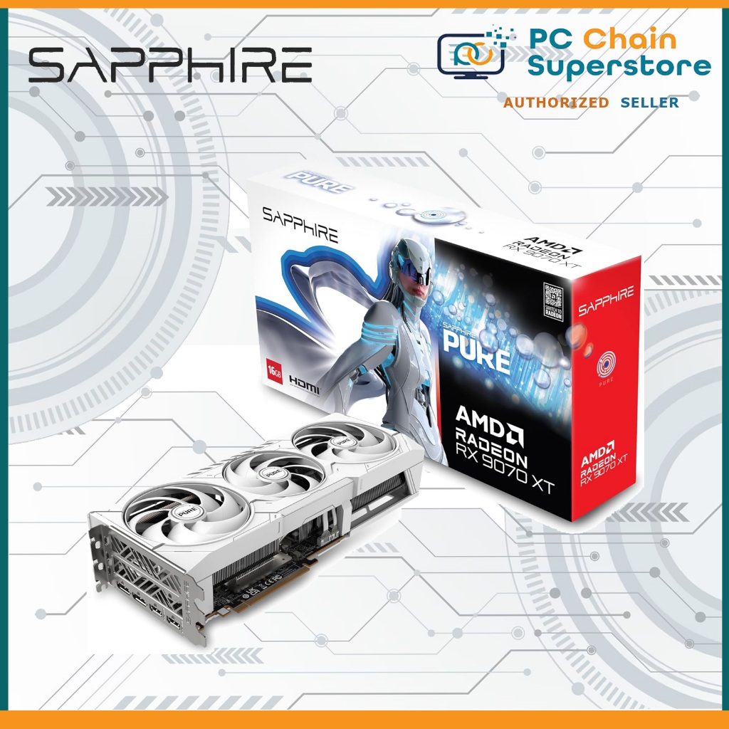 Sapphire Pure AMD Radeon RX 9070 XT Gaming 16GB GDDR6 Graphics Card ...