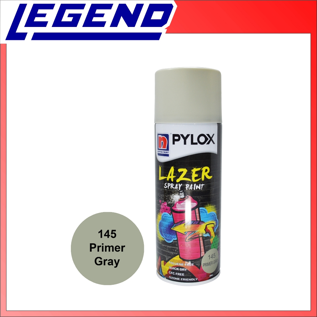 NIppon Pylox Lazer Spray Paint Primer Grey 400c.c (145) | Shopee ...