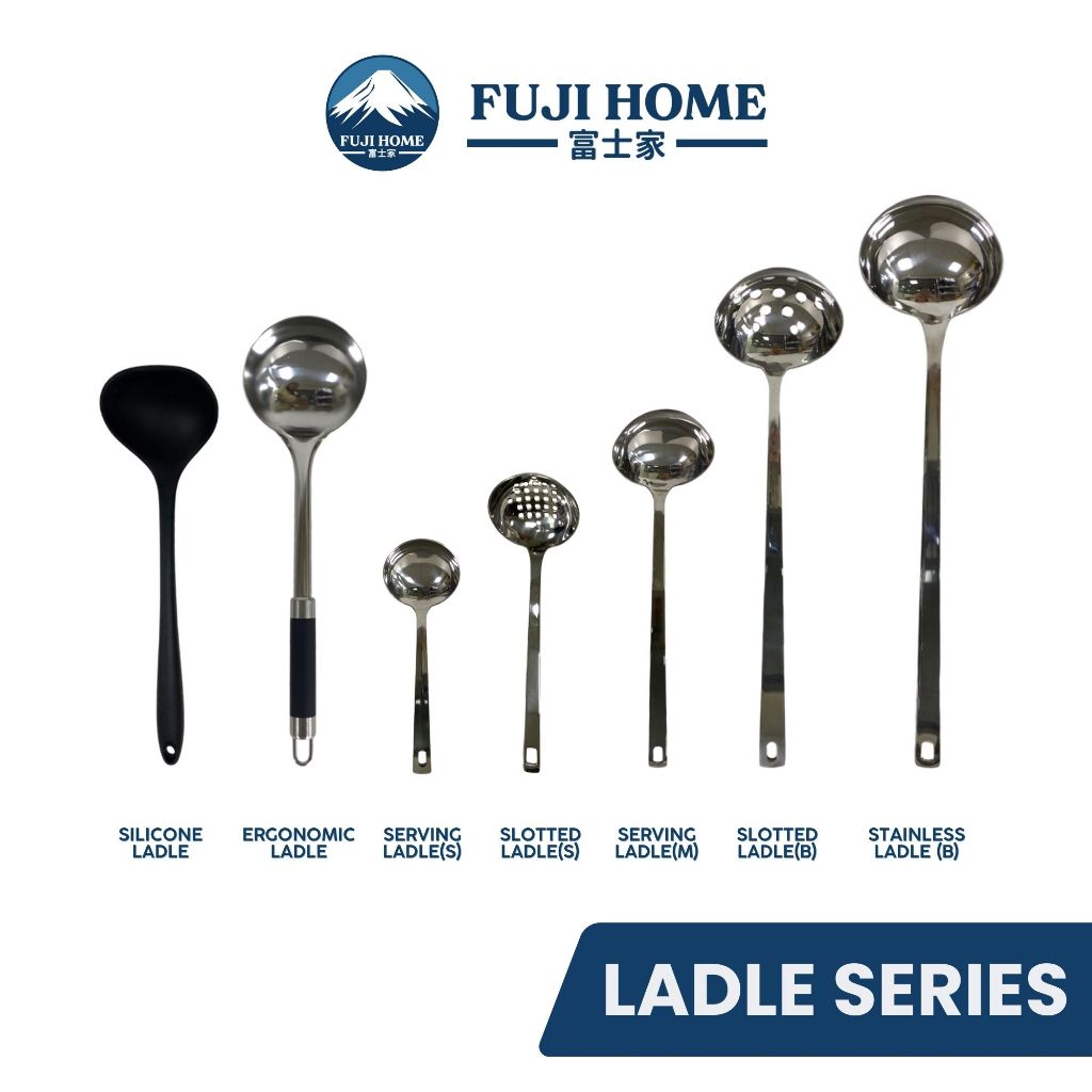 FUJI Kitchenware Soup Ladle Series | Sandok Stainless Steel / Silicone ...