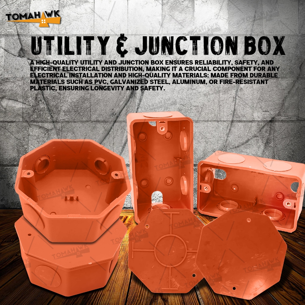TOMAHAWK PVC ORANGE ELECTRICAL UTILITY BOX , JUNCTION BOX WITH COVER ...