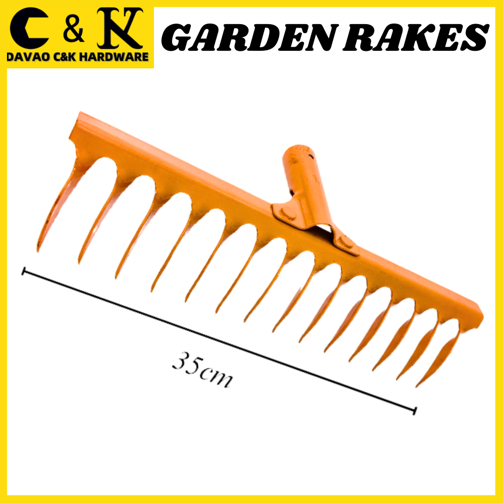 [CK13-01] Heavy-Duty Carbon Steel Garden Rakes Head for Soil Leveling and Debris Removal ...