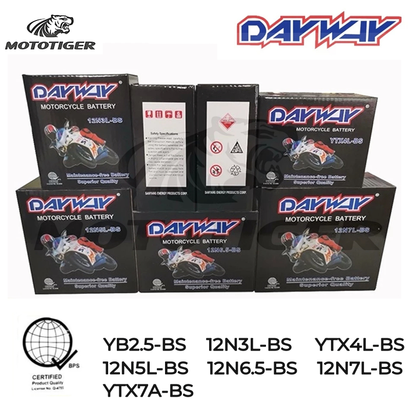DAYWAY MOTORCYCLE BATTERY ALL SIZE 2.5L/ 3L/ 4L/ 5L/ 6.5L/ 7L/ 7A WITH ...