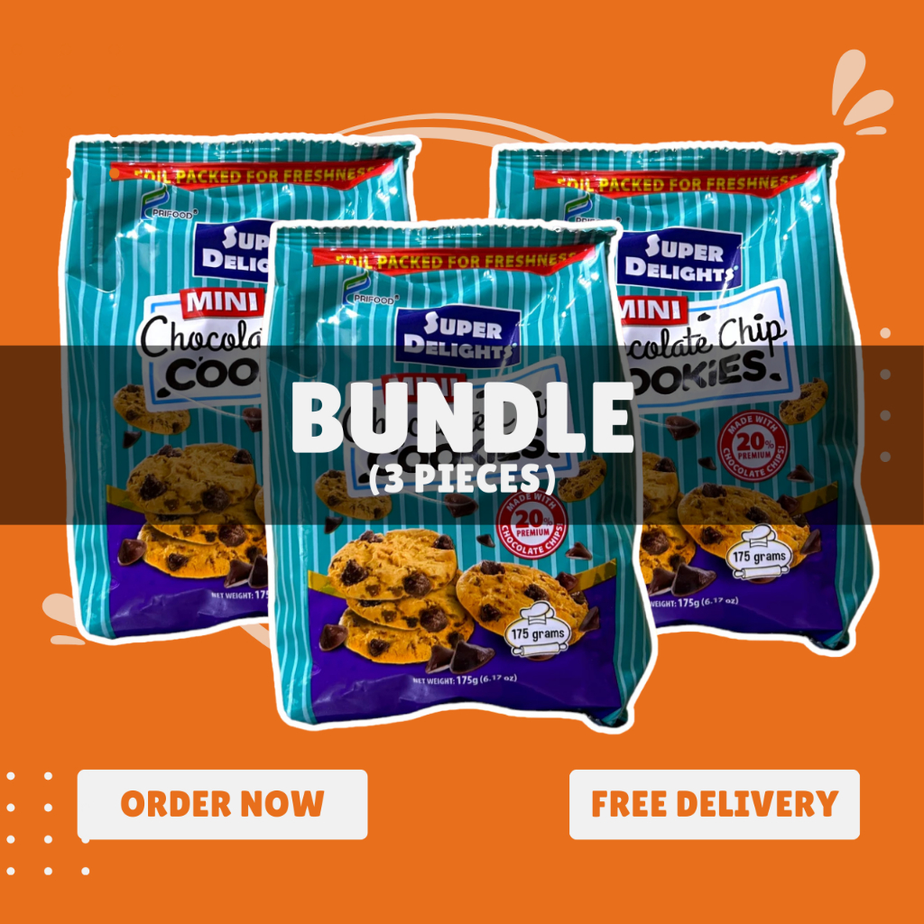 BUNDLE! SUPER DELIGHTS MINI CHOCOLATE CHIP COOKIES (200 GRAMS) | Shopee ...