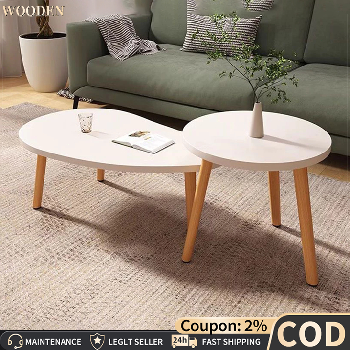 Nordic Double Coffee Table Center Table Modern Living Room Tea Table ...