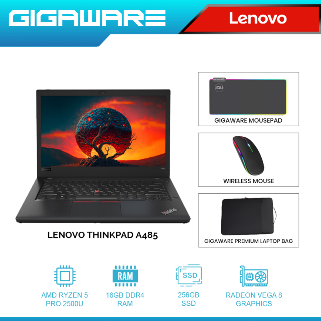Lenovo Thinkpad A485 14" FHD (1920x1080), AMD Ryzen 5 PRO 2500U 16 GB ...