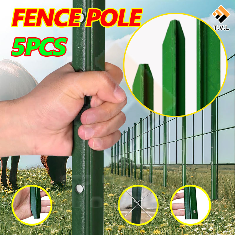1.8 Meter 5PCS Y Post Fence Pole Metal Picket Support Heavy Duty Wire ...