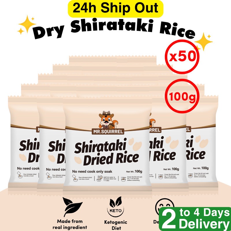 Mr.Squirre 5kg/50PCS Dry | Dried Shirataki Rice Konjac Rice Authentic ...