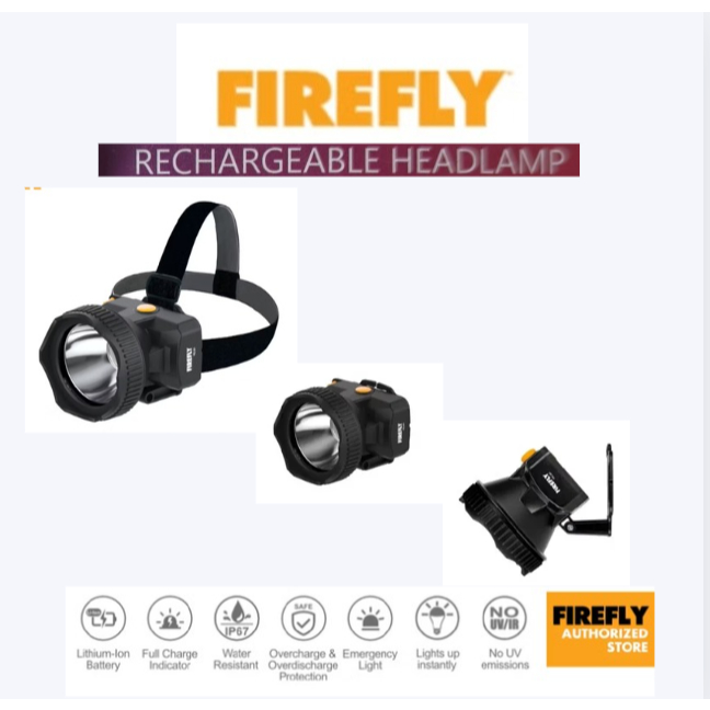 Firefly Rechargeable Headlamp Head Lamp Rechargeable LED led | Shopee ...