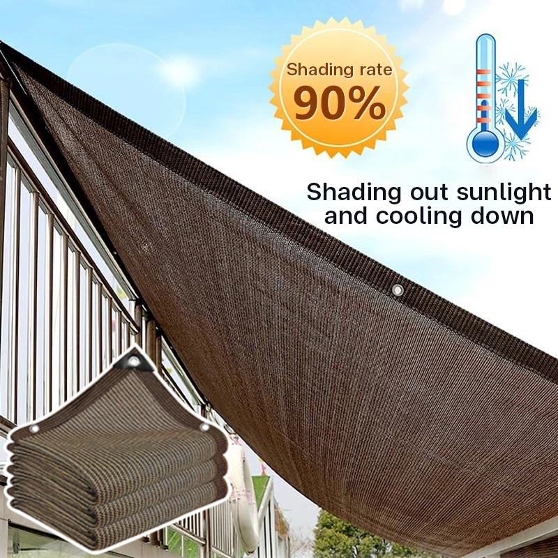Net Shade Outdoor Waterproof Brown Sun Shade Net Balcony Backyard Deck ...