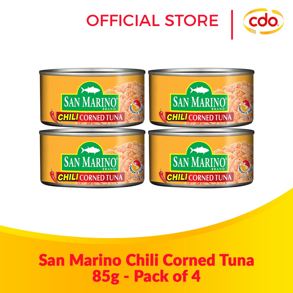 SAN MARINO Chili Corned Tuna 85g - Pack of 4 | Shopee Philippines