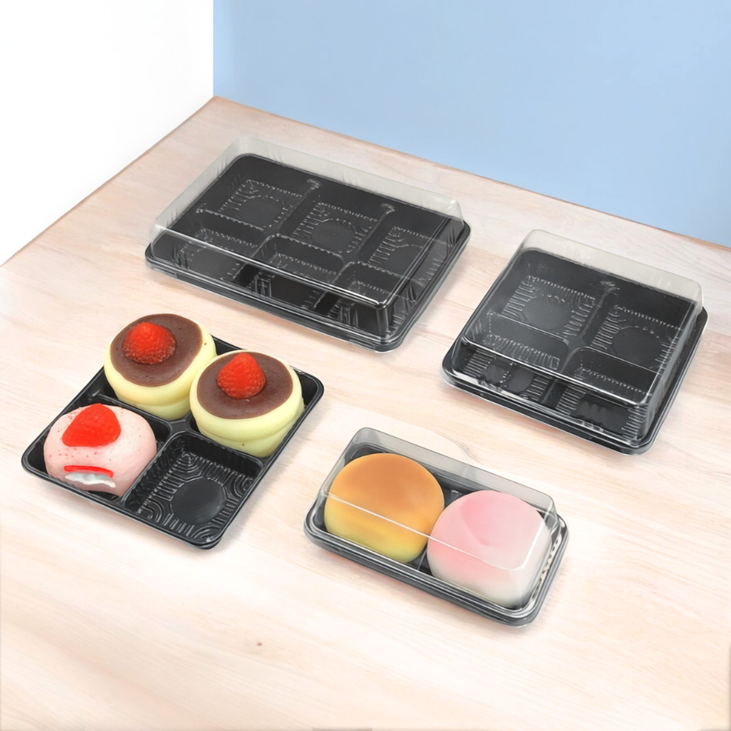 10pcs Disposable Clear Plastic Mochi Boxes Moon Cake Mini Cupcake Pastry Dome Container Box ...