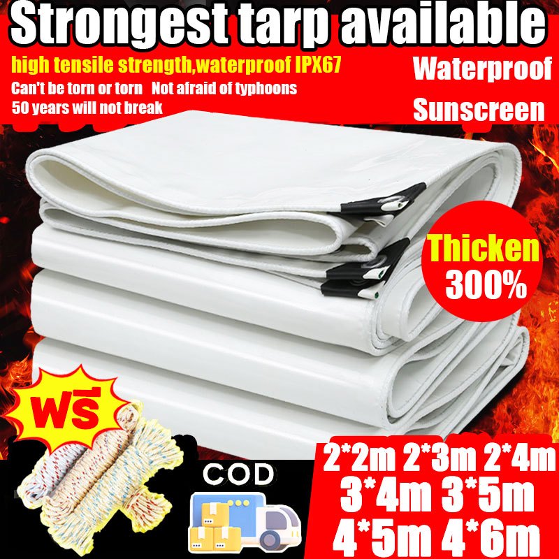 【Free Rope】trapal waterproof makapal tarpaulin trapal tolda trapal ...