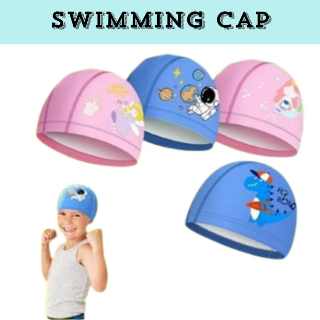 TFL Fabric Cute Cartoon Waterproof Swimming Cap and Goggles for Kids ...